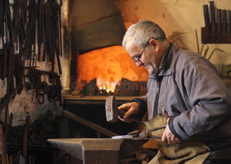 Blacksmith at work stock image. Image of hard, effort - 18837187