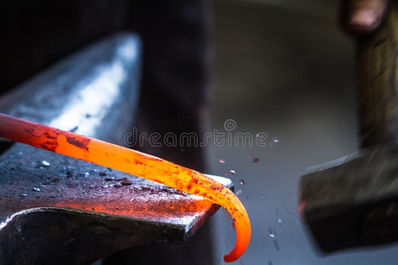Blacksmith at Work in Anvil Stock Photo - Image of hammer, macro: 35295126