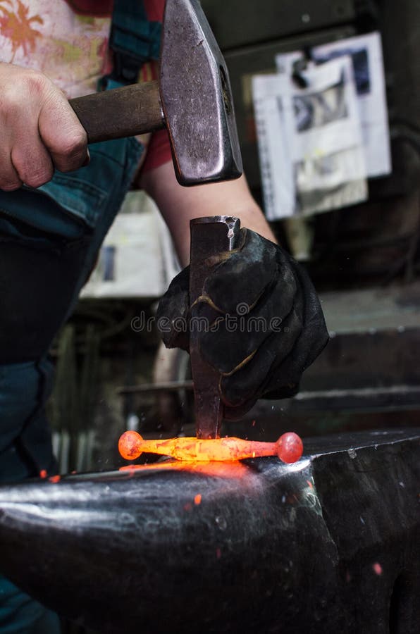 Blacksmith at work stock image. Image of gear, hand - 107089403