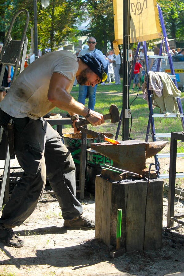 Blacksmith at Work on the Festival of Blacksmiths Editorial Stock Photo ...