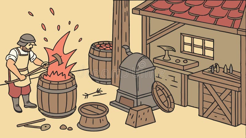 Blacksmith at Work Forge, Traditional Craft and Metalworking Skill ...