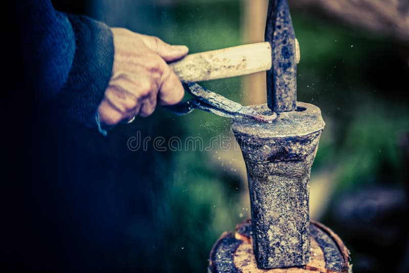Blacksmith at work stock image. Image of hard, effort - 18837187