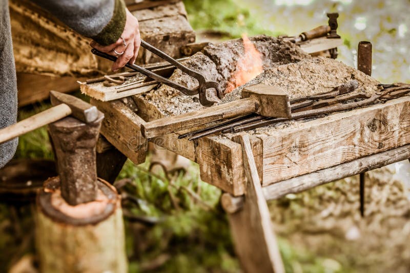 Blacksmith at work stock image. Image of hard, effort - 18837187