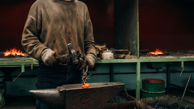 Blacksmith at Work in the Smithy Stock Image - Image of shop, working ...