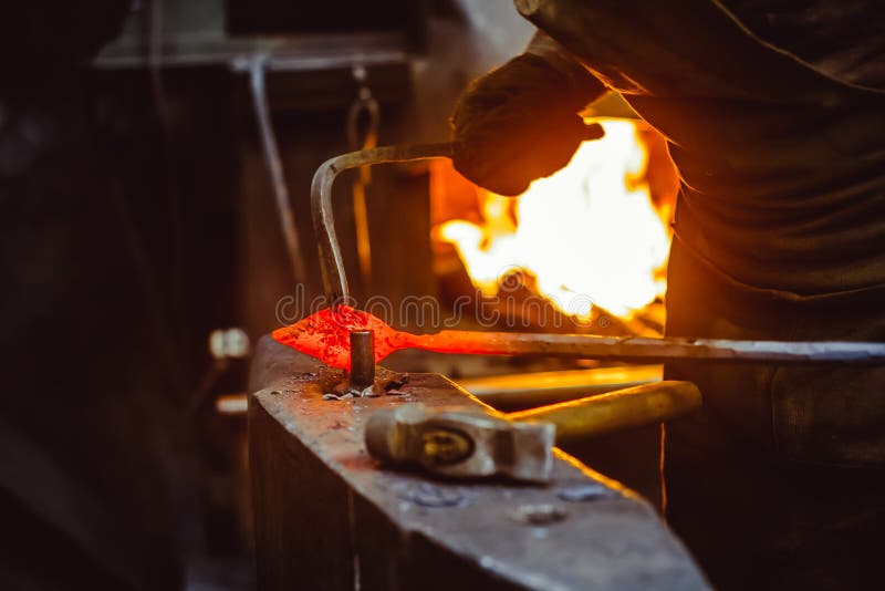 Blacksmith Working on an Anvil Stock Photo - Image of industry, bright ...