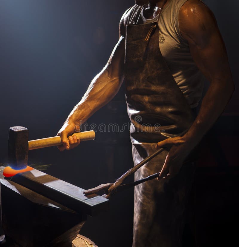 Blacksmith working stock photo. Image of craft, rustic - 99118136