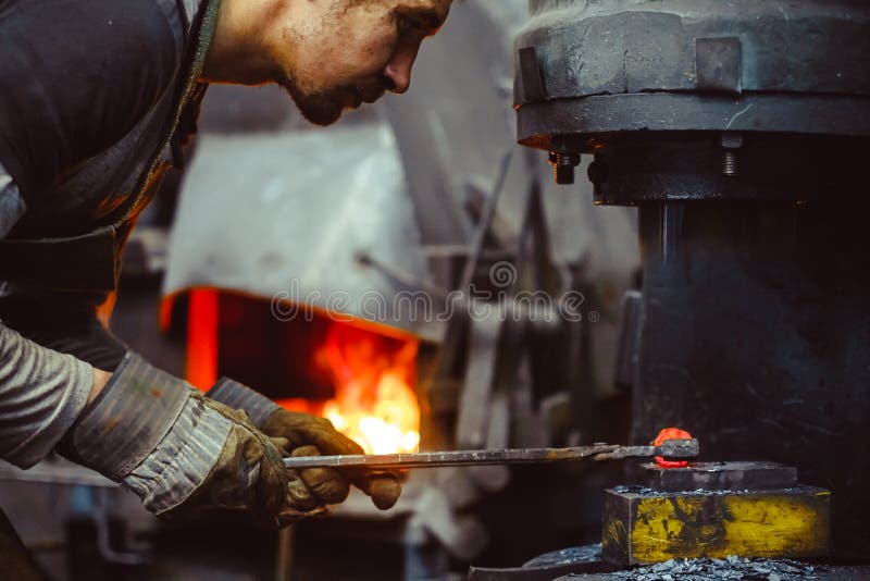 Blacksmith Working in the Forge Stock Image - Image of artisan ...