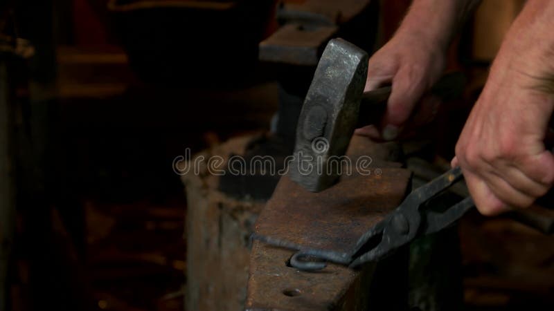 Blacksmith Working in the Forge. Stock Video - Video of manufacture ...