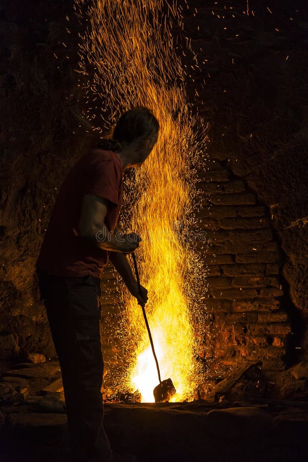 Blacksmith Working at the Forge Editorial Stock Photo - Image of ...