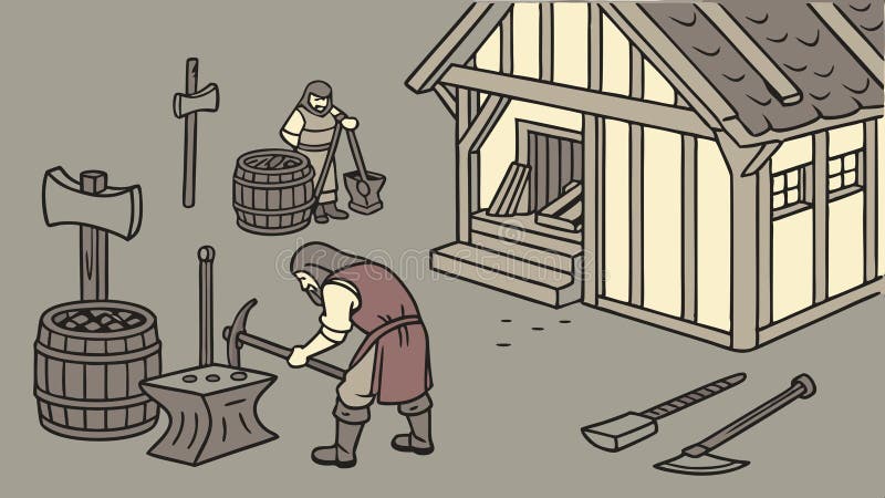 Blacksmith Working Forge, Traditional Craft and Metalwork Artistry ...