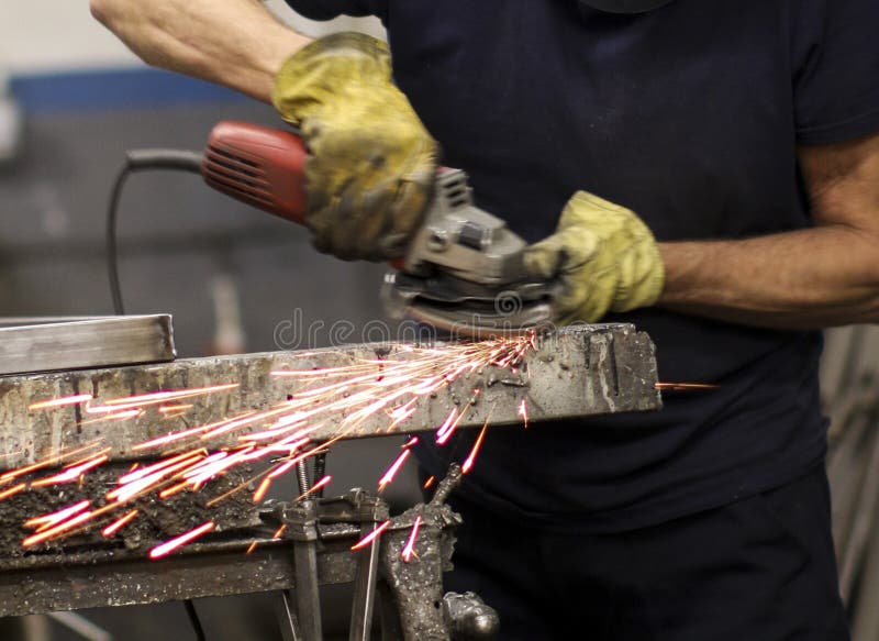 Blacksmith Working with Iron Stock Photo - Image of iron, sparkles ...