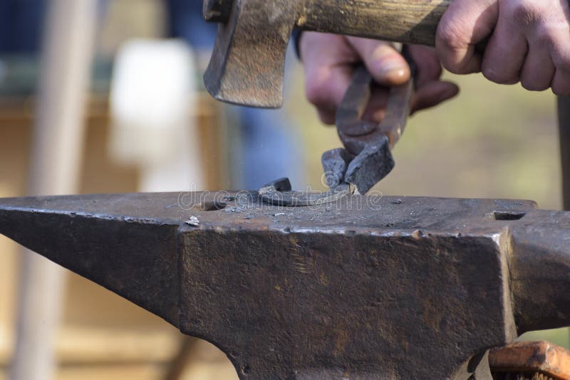 Blacksmith working meta stock image. Image of heat, molten - 81816503
