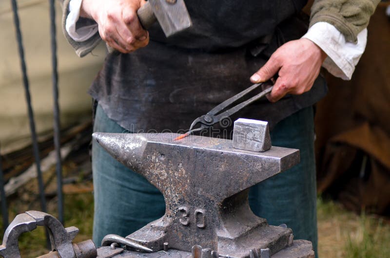 Blacksmith Working on Metal Medieval Stock Photo - Image of bright ...