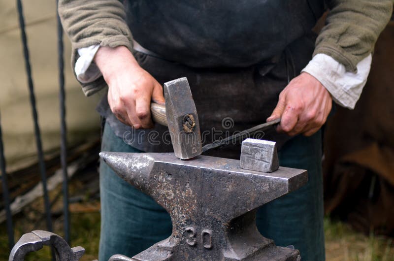 Blacksmith Working on Metal Medieval Stock Image - Image of equipment ...