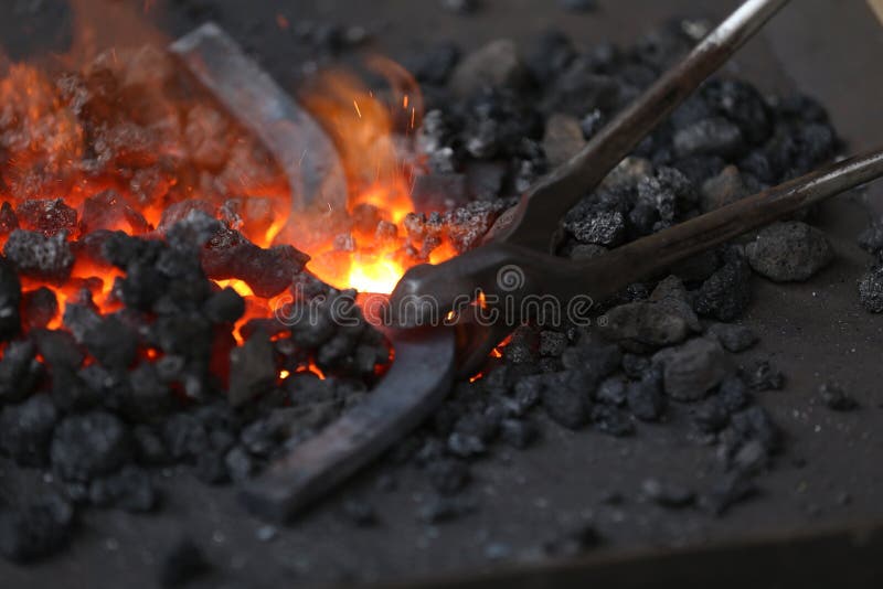 Blacksmith Working at Smithy Workshop Stock Photo - Image of concept ...