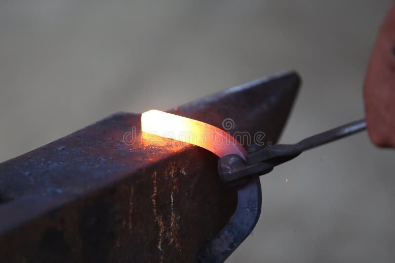 Blacksmith Working at Smithy Workshop Stock Photo - Image of fashioned ...