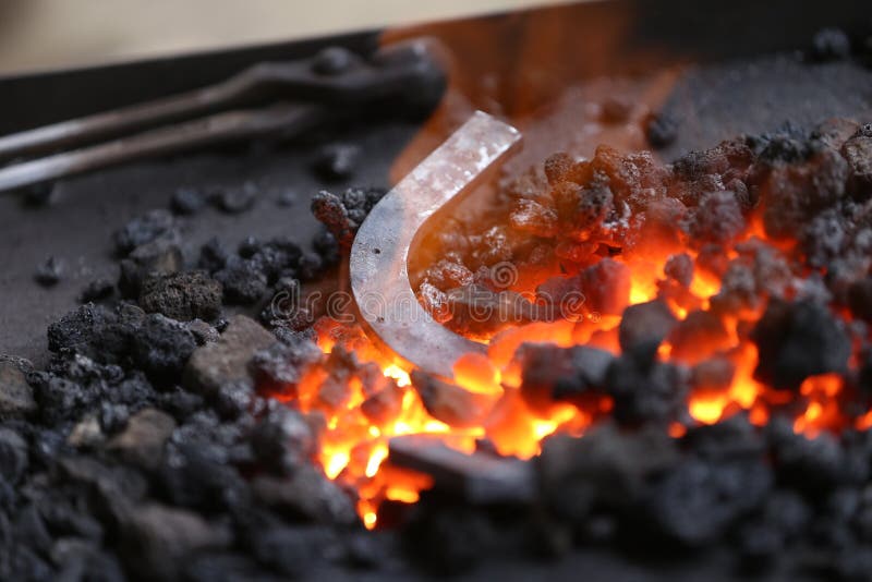 Blacksmith Working at Smithy Workshop Stock Image - Image of handicraft ...