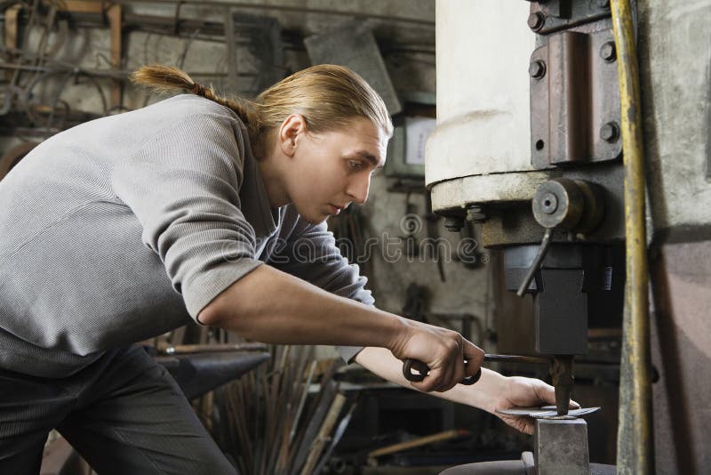 Blacksmith Working in Workshop Stock Photo - Image of occupation ...