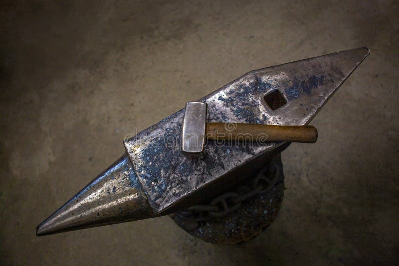 Blacksmith Workplace Top View Stock Image - Image of manual, heavy ...