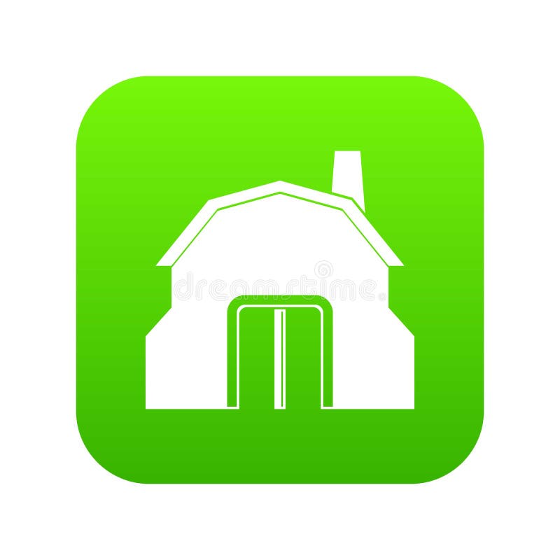 Blacksmith Workshop Building Icon Digital Green Stock Illustration ...