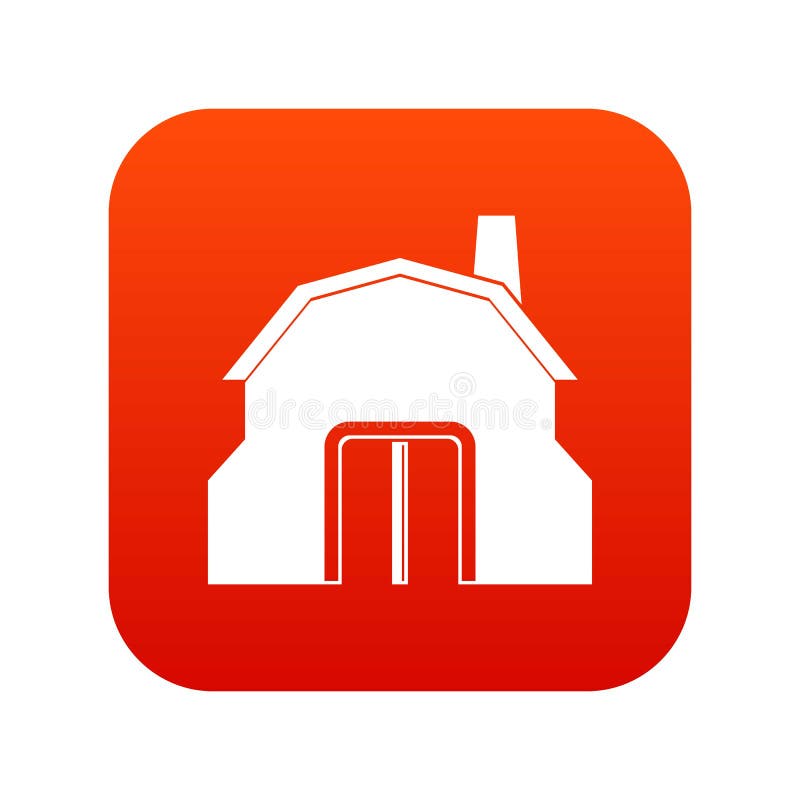 Blacksmith Workshop Building Icon Digital Red Stock Vector ...