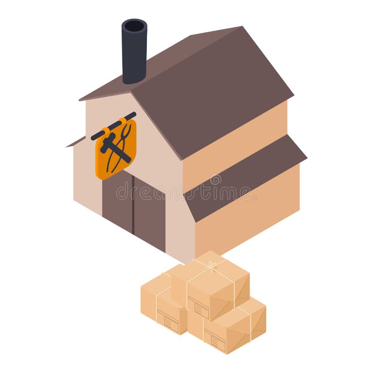 Blacksmith Workshop Icon Isometric Vector. Blacksmith Building and ...