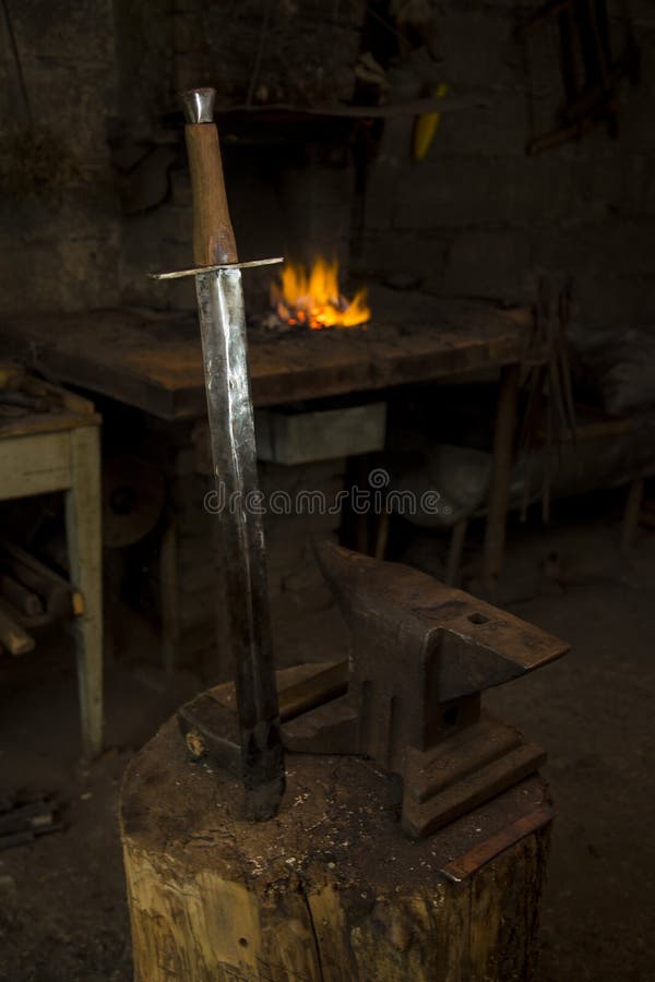 Blacksmith workshop stock photo. Image of forge, sword - 59292808