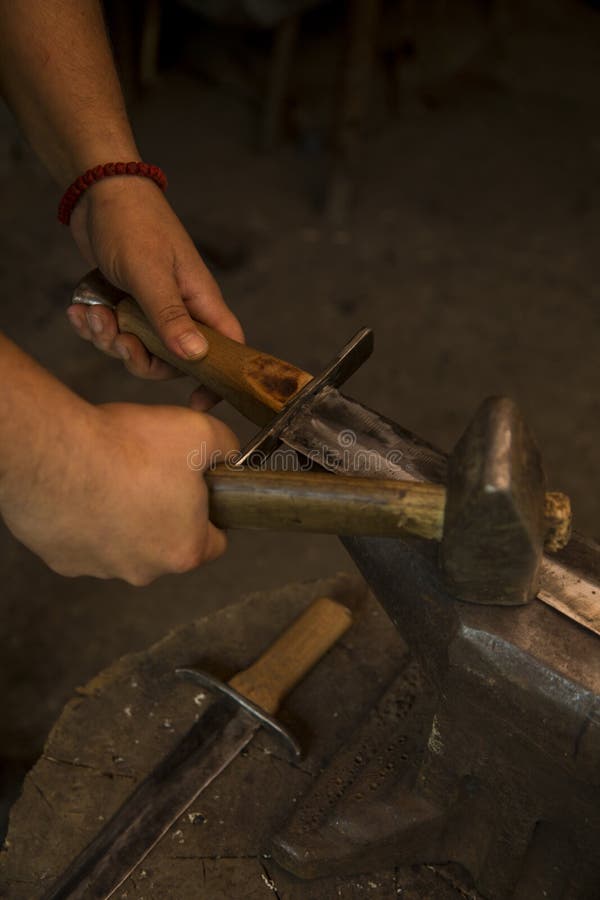Blacksmith workshop stock photo. Image of work, steel - 48655532