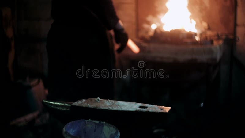 A Forge in a Flame of Fire. Blacksmithing Craft Stock Footage - Video ...