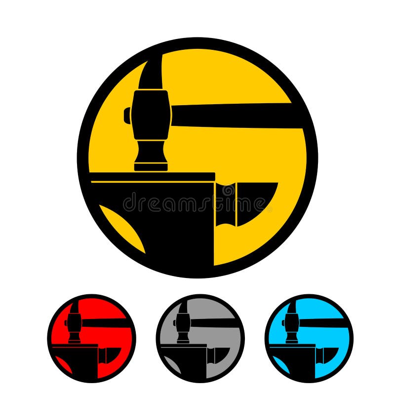 Blacksmithing Emblem. Logo for Smithy. Wrought Iron Stock Vector ...