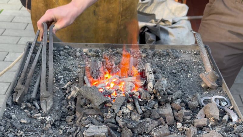 Blacksmithing with Fire and Tools Stock Footage - Video of farrier ...