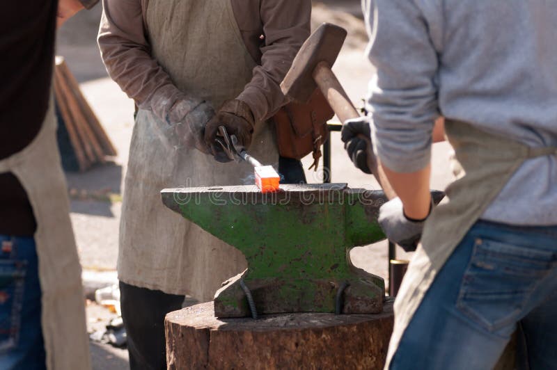 Men forge on the anvil stock photo. Image of handwork - 82792192