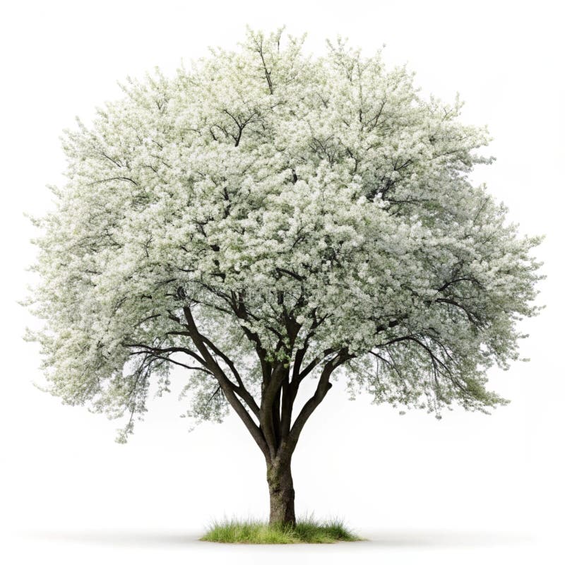 Blackthorn Tree Isolated on Transparent Background Stock Illustration - Illustration of ...
