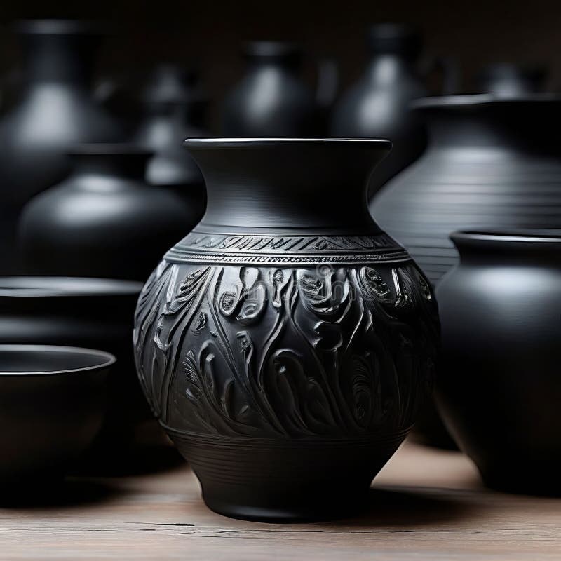 Blackware Pottery Pottery that Has Been Fired in a Red Stock Photo ...