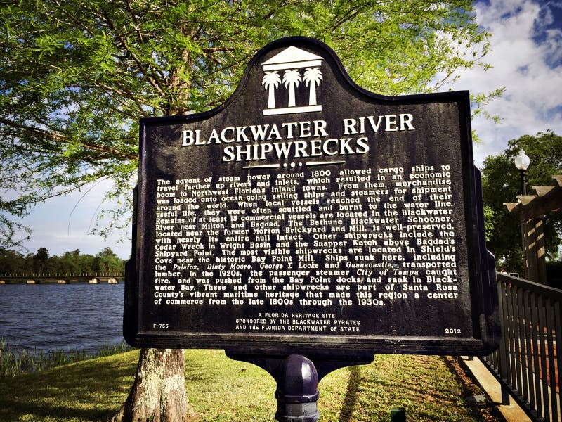 Blackwater River Shipwrecks Sign. Milton, Florida. Editorial ...