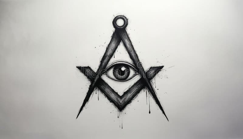 Blackwork Style Illustration of Masonic Symbol. Includes Eye in ...