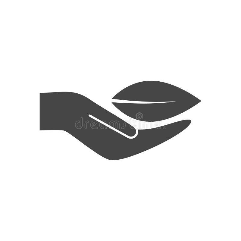 Bladblad in Hand Met Een Blad Aan De Hand Vector Illustratie ...