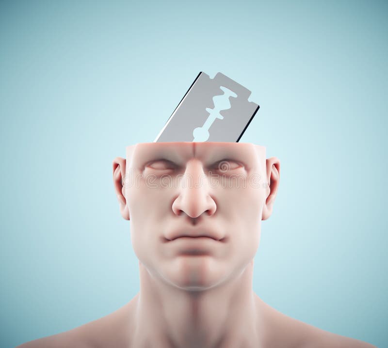 The Blade instead of the Brain. Sharp Mind Concept Stock Illustration ...