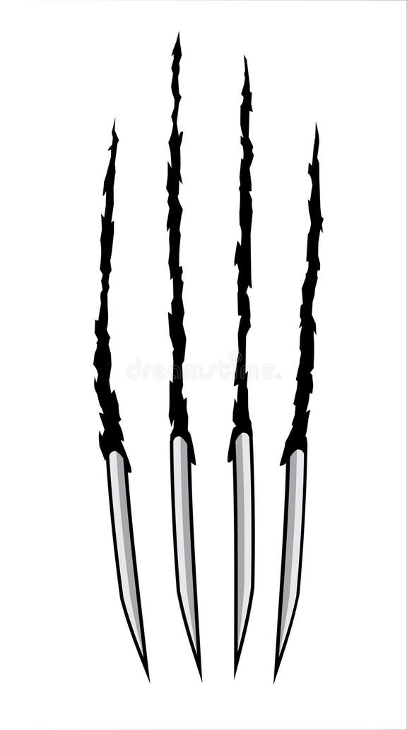 Blade Claw Ripping Surface Illustration Variations Stock Vector ...