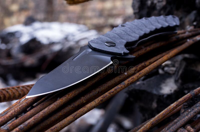 Blade of a Knife. Photo at an Angle Stock Photo - Image of sharp ...