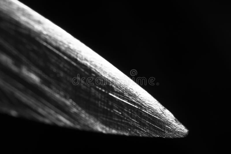 Blade of a Knife with Scratches Macro Stock Photo - Image of background ...