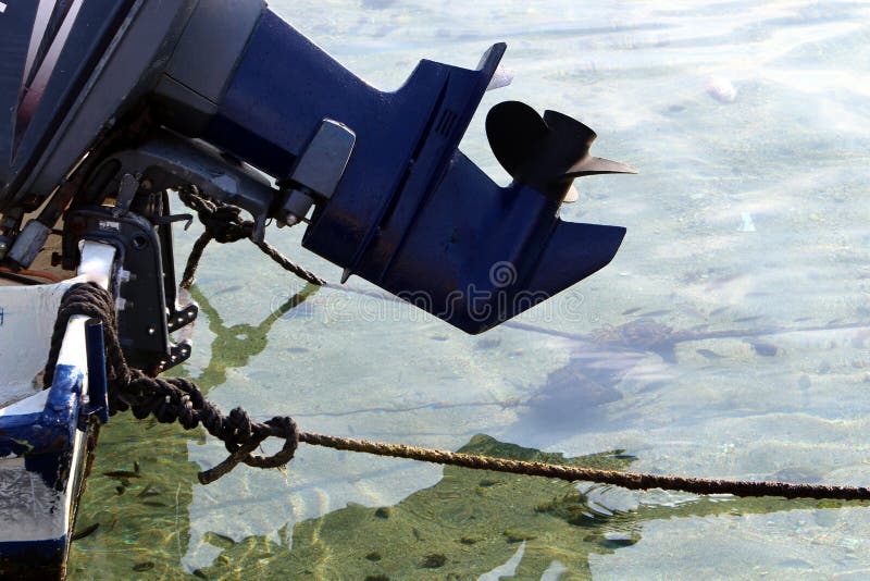 Propeller with a Motor on the Boat Stock Image - Image of blades ...
