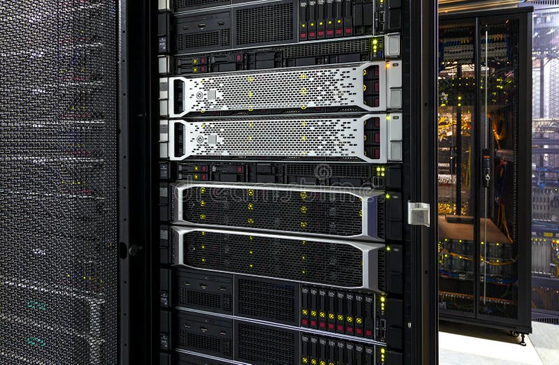 Blade Server Equipment Rack in Big Data Center Stock Photo - Image of ...