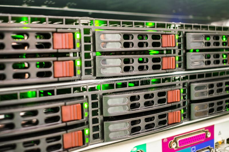 The Blade Server Running in the Data Center Server RoomComputer ...