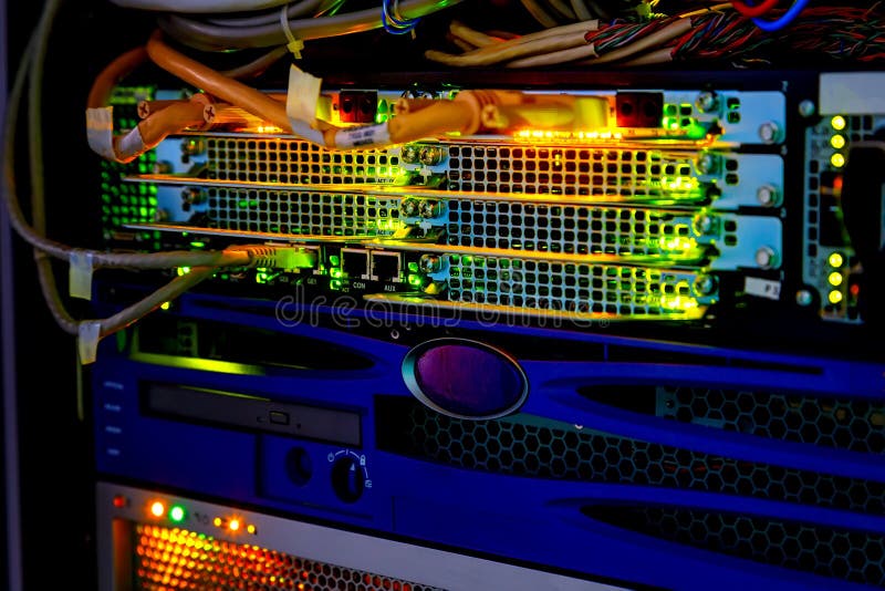 Blade Server Server Equipment Rack Data Center Closeup Stock Photo ...