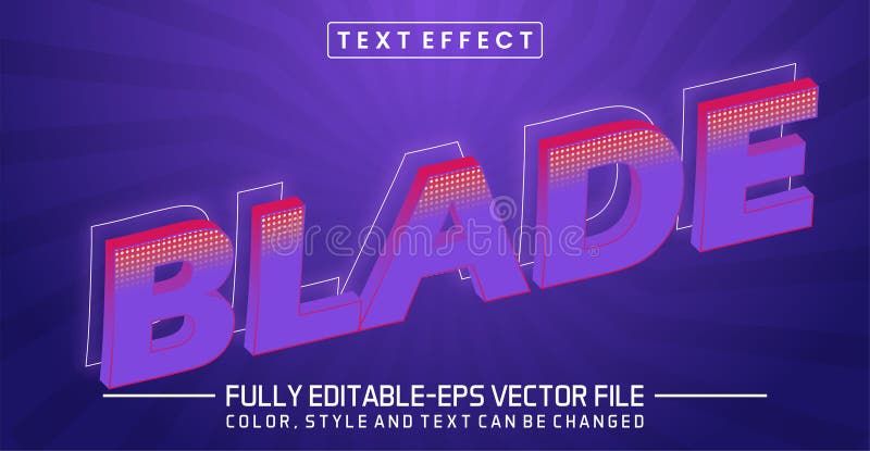 Blade Text Editable Style Effect Stock Illustration - Illustration of ...