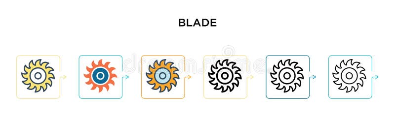 Blade Vector Icon in 6 Different Modern Styles. Black, Two Colored ...