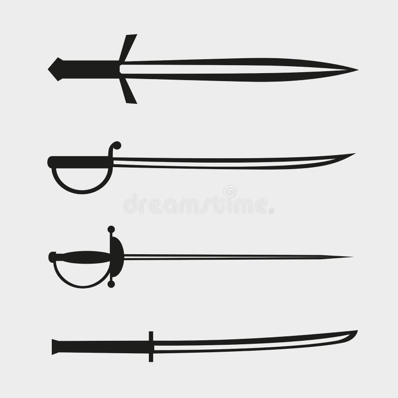 Military Sword Cutlass Saber Set Stock Illustrations – 121 Military ...