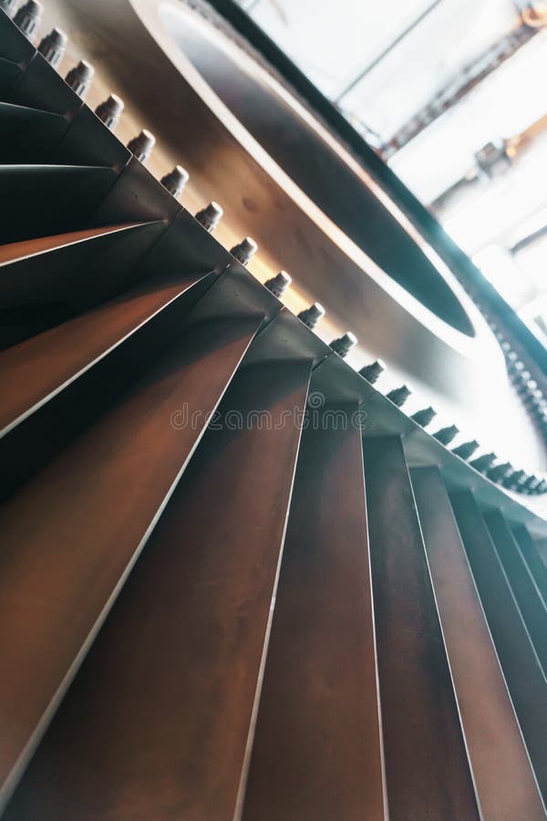 The Blades of the Gas Turbine Engine on the Rotor Disk. Stock Photo ...