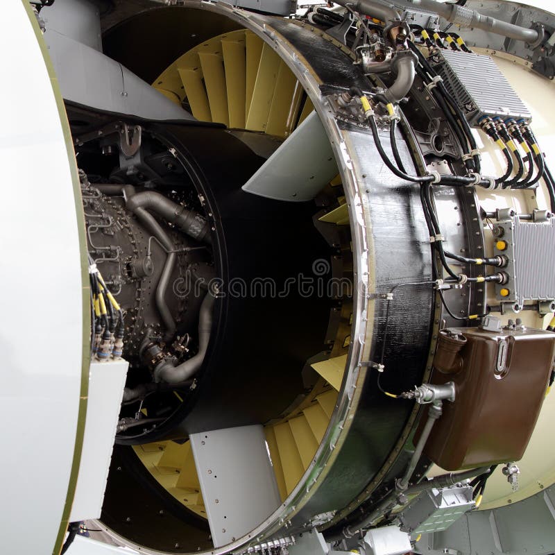 Modern Plane Engine Turbine Blades. Stock Photo - Image of technology ...